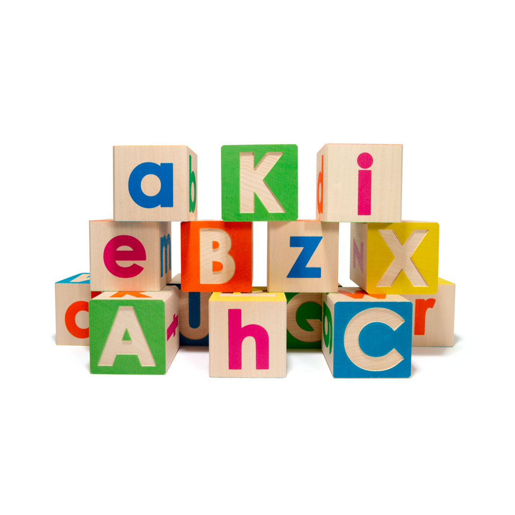 14 cubes lettres minuscules et majuscules Uncle Goose pour chambre ...