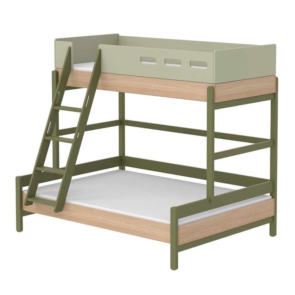 Lit familial superposé échelle inclinée Popsicle - Chêne/Kiwi Flexa ...