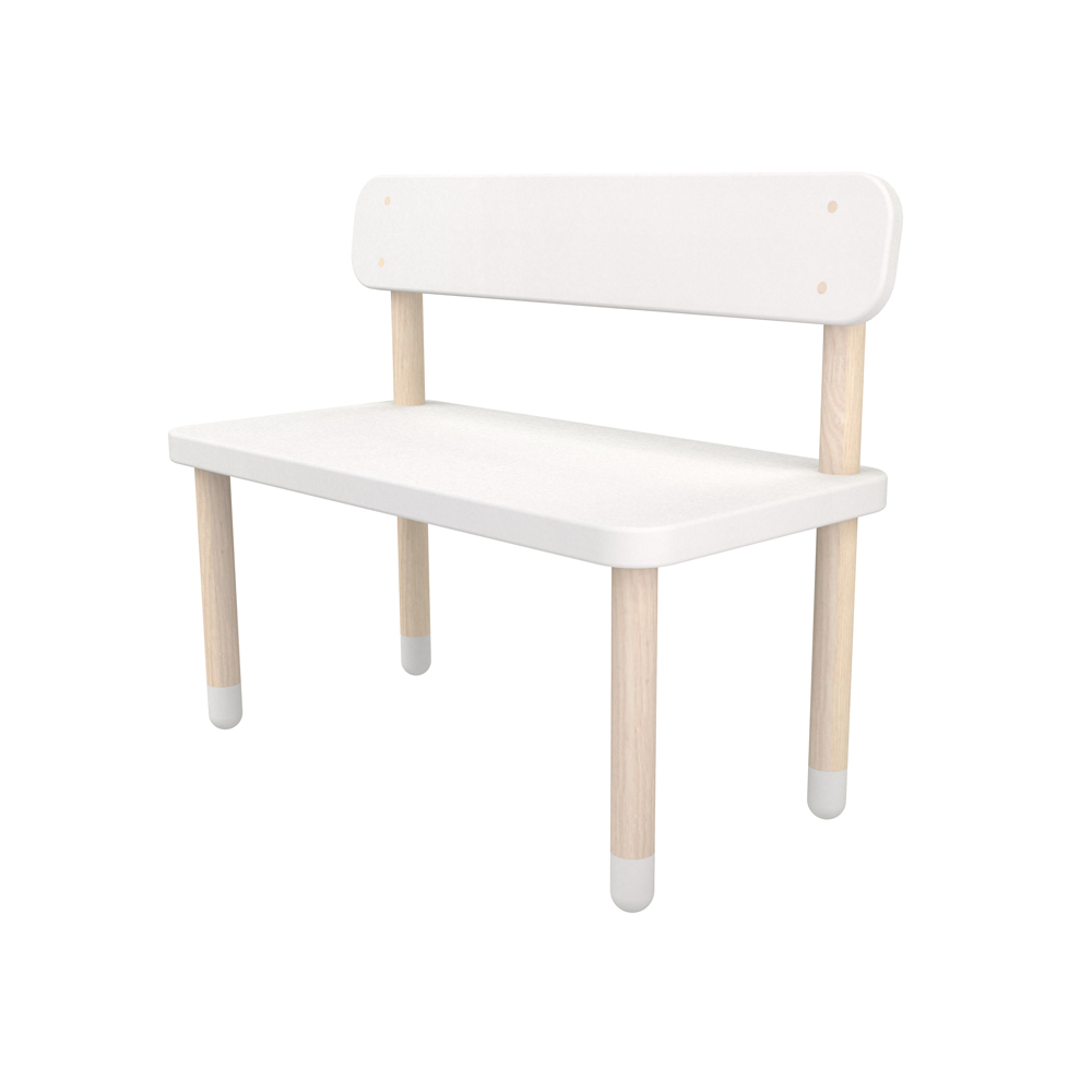 Banc enfant avec dossier - Blanc Flexa Play pour chambre enfant - Les Enfants du Design