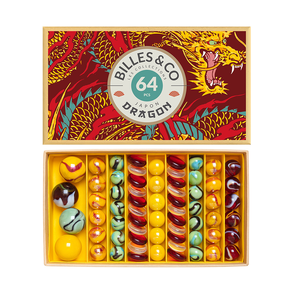 Coffret de 64 Billes Dragon - Yuzu Billes and Co pour chambre enfant - Les Enfants du Design