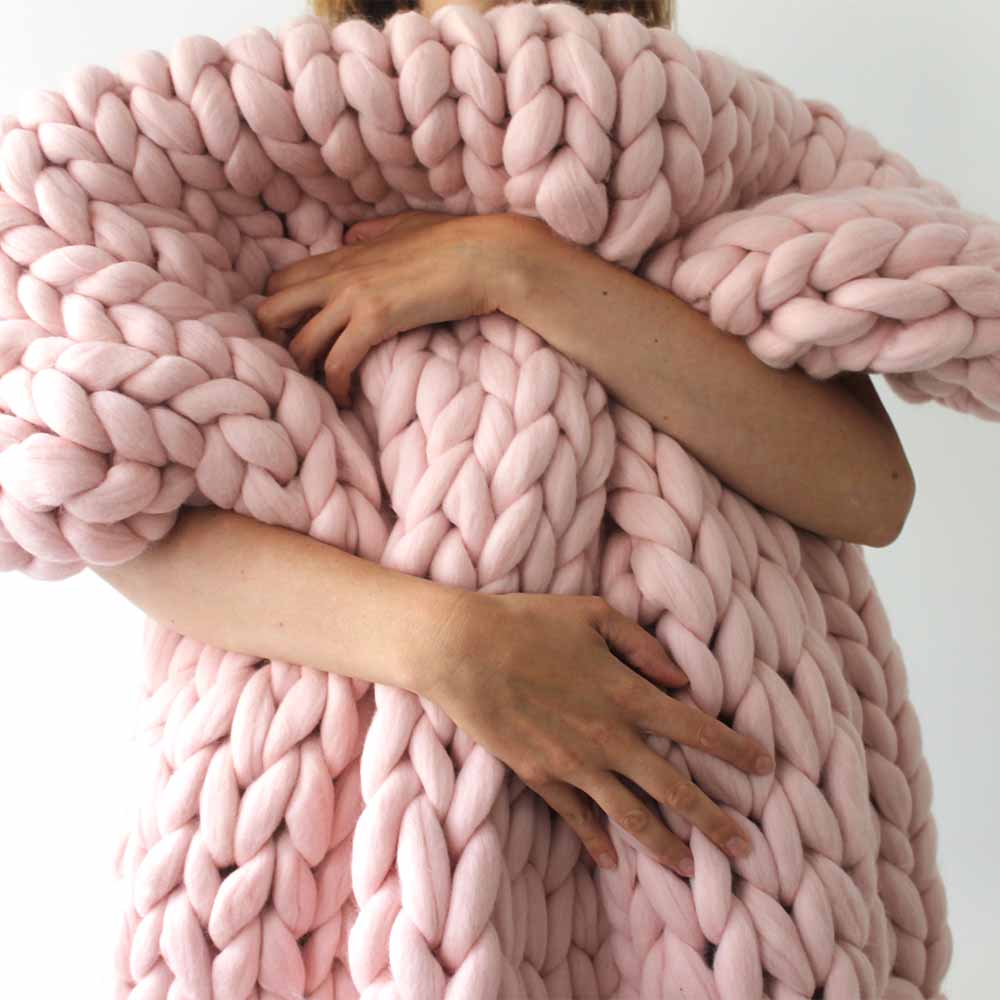 Couverture grosse maille - Rose Un Long Dimanche pour chambre enfant ...