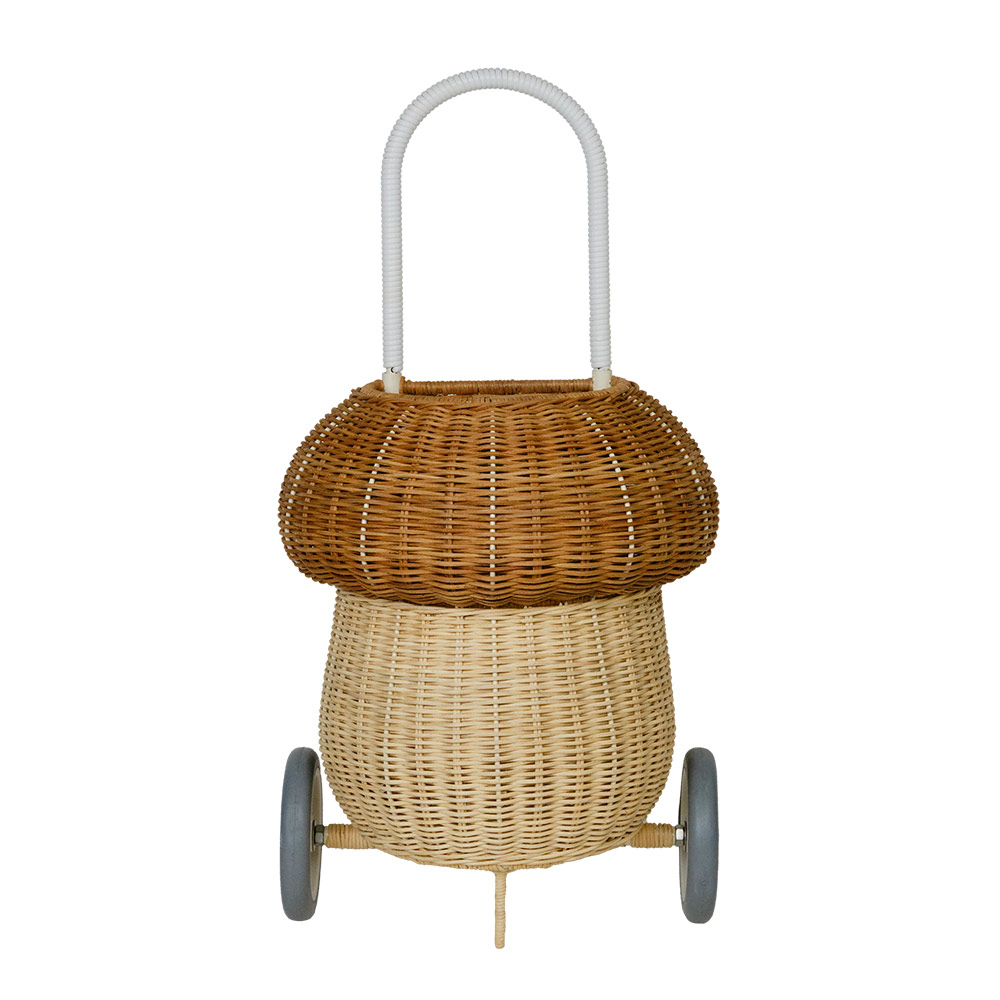 Panier à roulettes Luggy Champignon - Naturel Olli Ella pour chambre ...